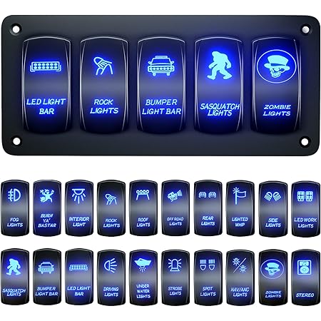 Amazon.com: DGZZI 45PCS Marine Boat Rocker Toggle Switch Panel - Name ...