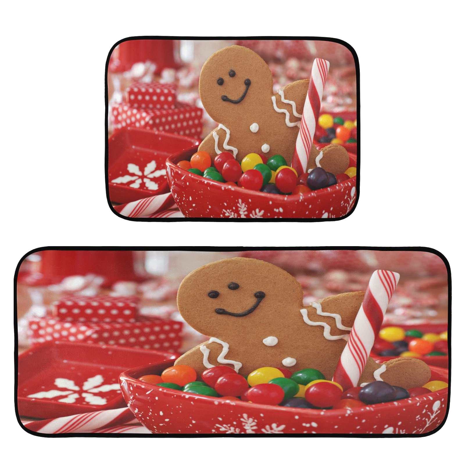 Amazon.com: Eionryn Christmas Gingerbread Man Kitchen Mats Winter Xmas ...