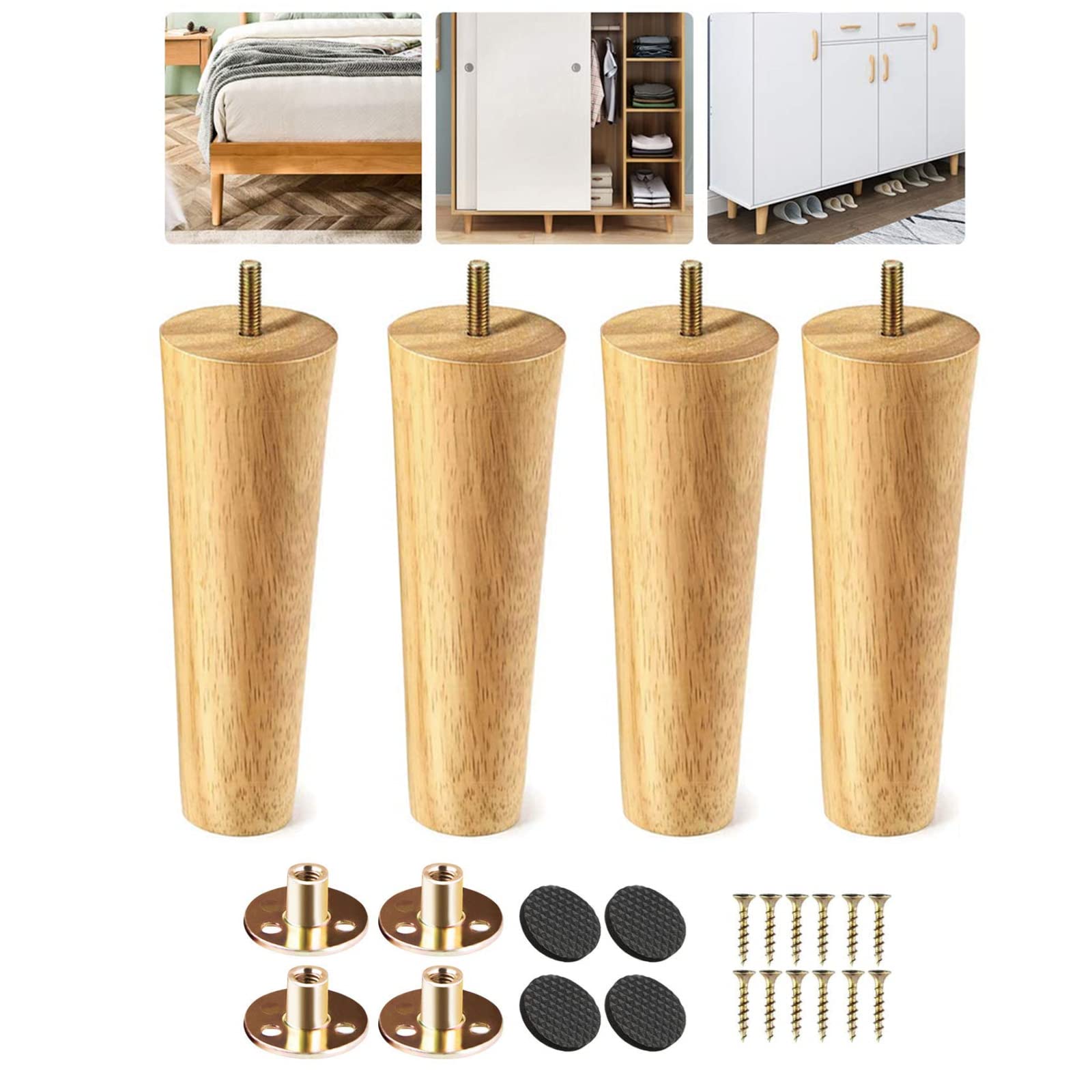 Eidoct Solid Wood Furniture Legs Cabinet Legs Wooden Table Legs Chair ...