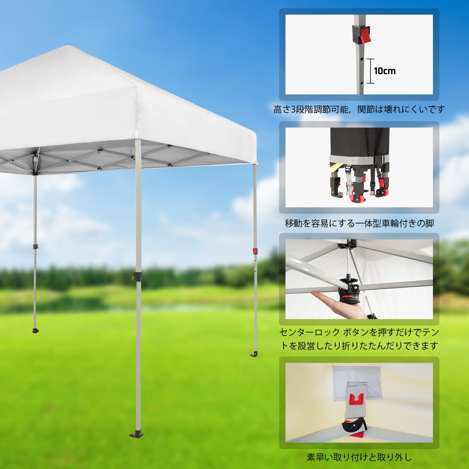 Amazon | CROWN SHADES ワンタッチタープテント 2.5mx2.5m 、センタ