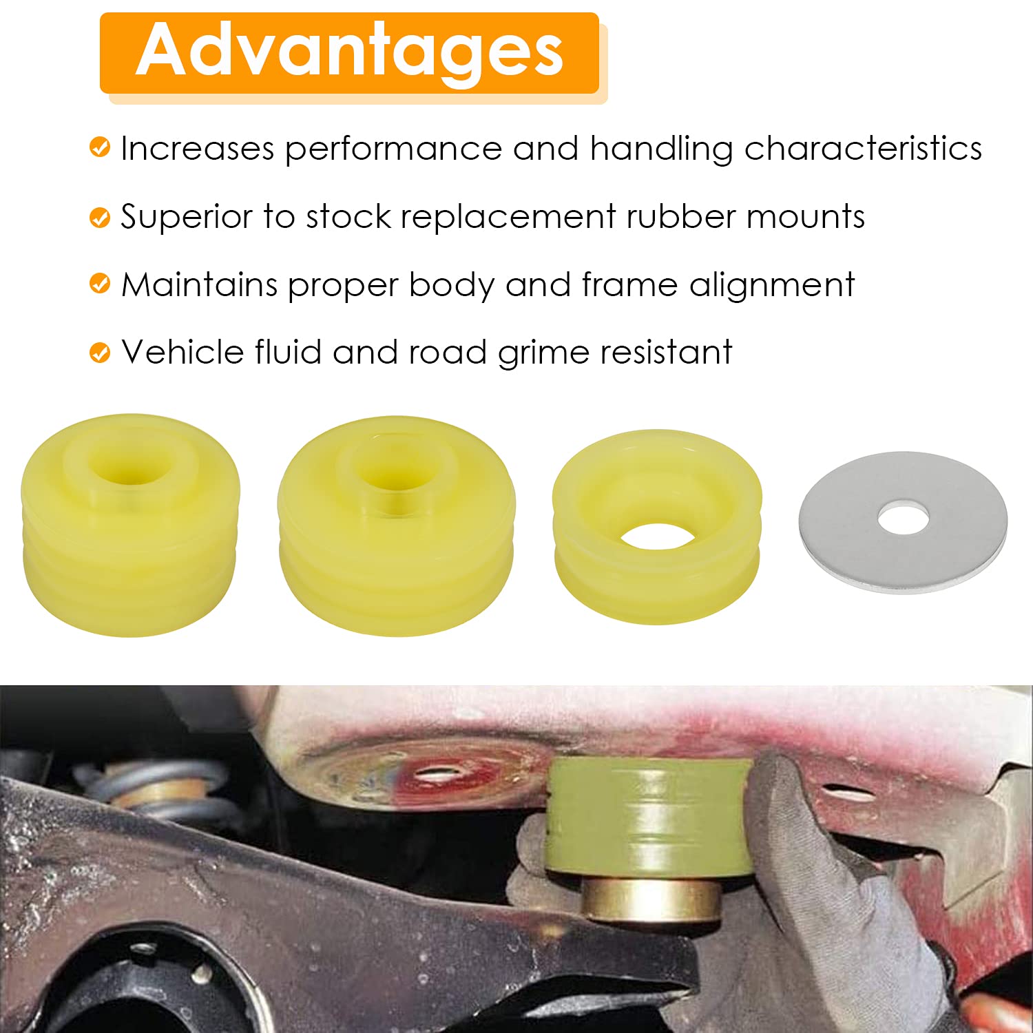 KF04050BK Body Mount Bushing Kit for Ford F250 F350 1999-2017 2WD 4WD ...