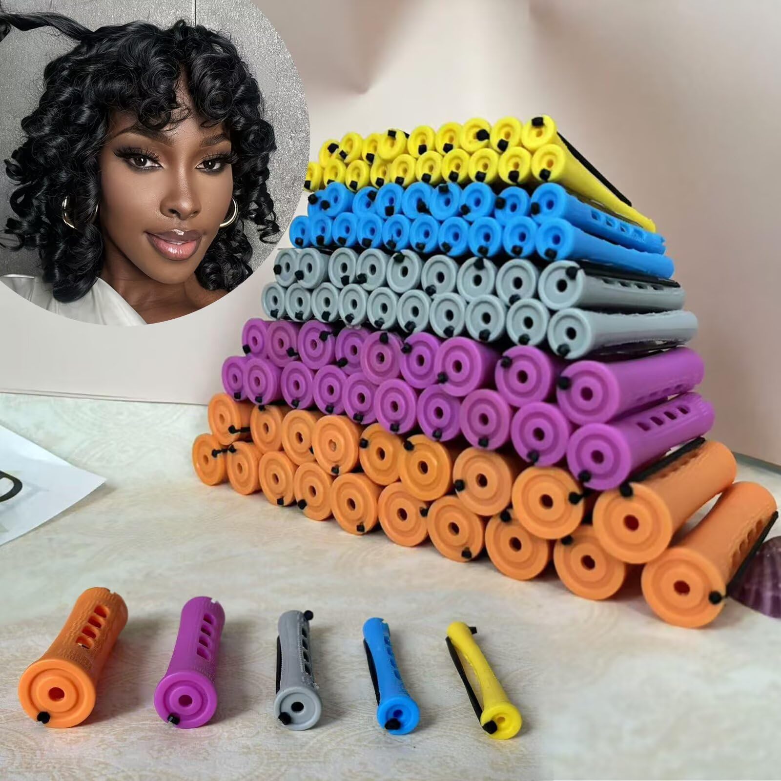 Amazon.com : Perm Rods Set for Natural Hair Plastic Cold Wave Rods ...