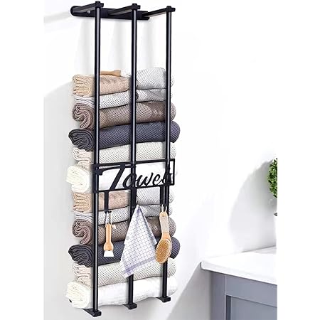 Amazon.com: Wall Towel Rack for Rolled Bath Towels,New Upgrade 3 Bar ...
