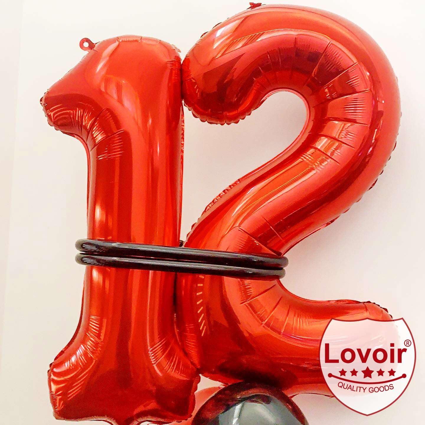 Lovoir Globo rojo de 40 pulgadas con el número 12 de 21 dígitos ...