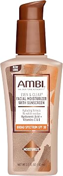 Ambi Even & Clear Daily Facial Moisturizer with SPF 30, 3.5 Ounce ...
