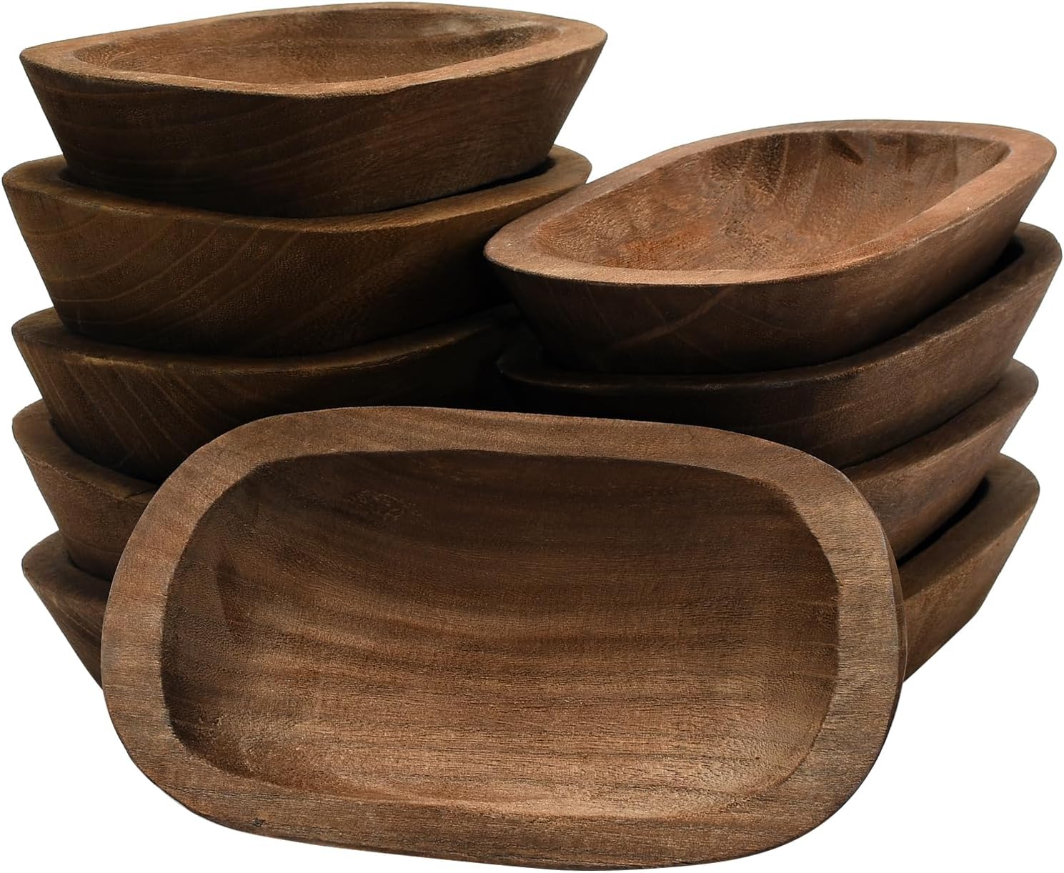 Amazon.com: Generic 10 Pieces Wooden Dough Bowl for Decor Bulk Hand ...