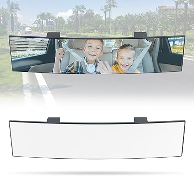Amazon.com: LoyaGour Rear View Mirror for Car,11.8" Convex Panoramic ...