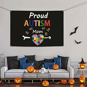 Amazon.com: Proud Autism Mom Backdrop Banner Outdoor Hanging Sign ...