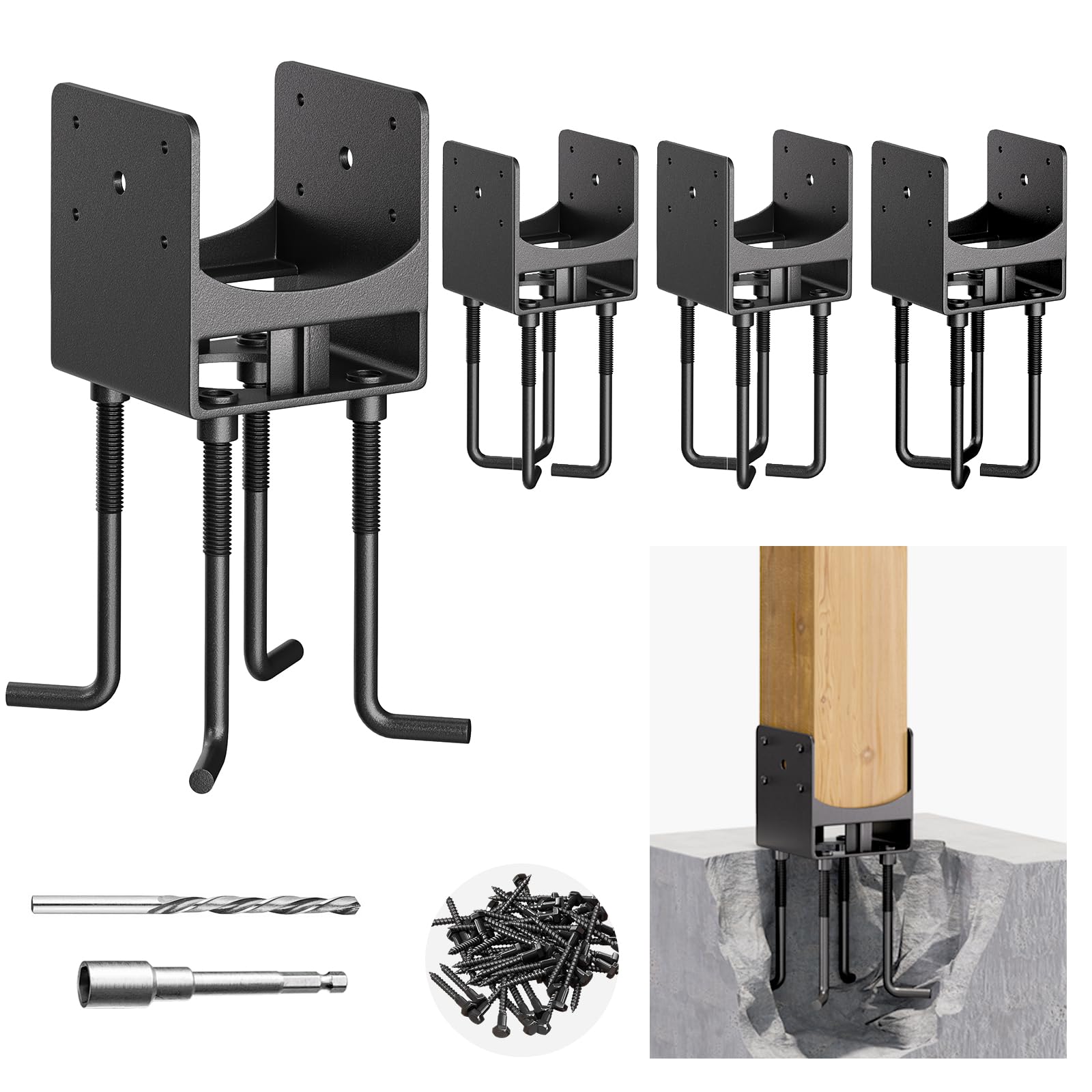 Snapklik.com : Antsky Heavy Duty Stainless Steel Post Base Anchor ...