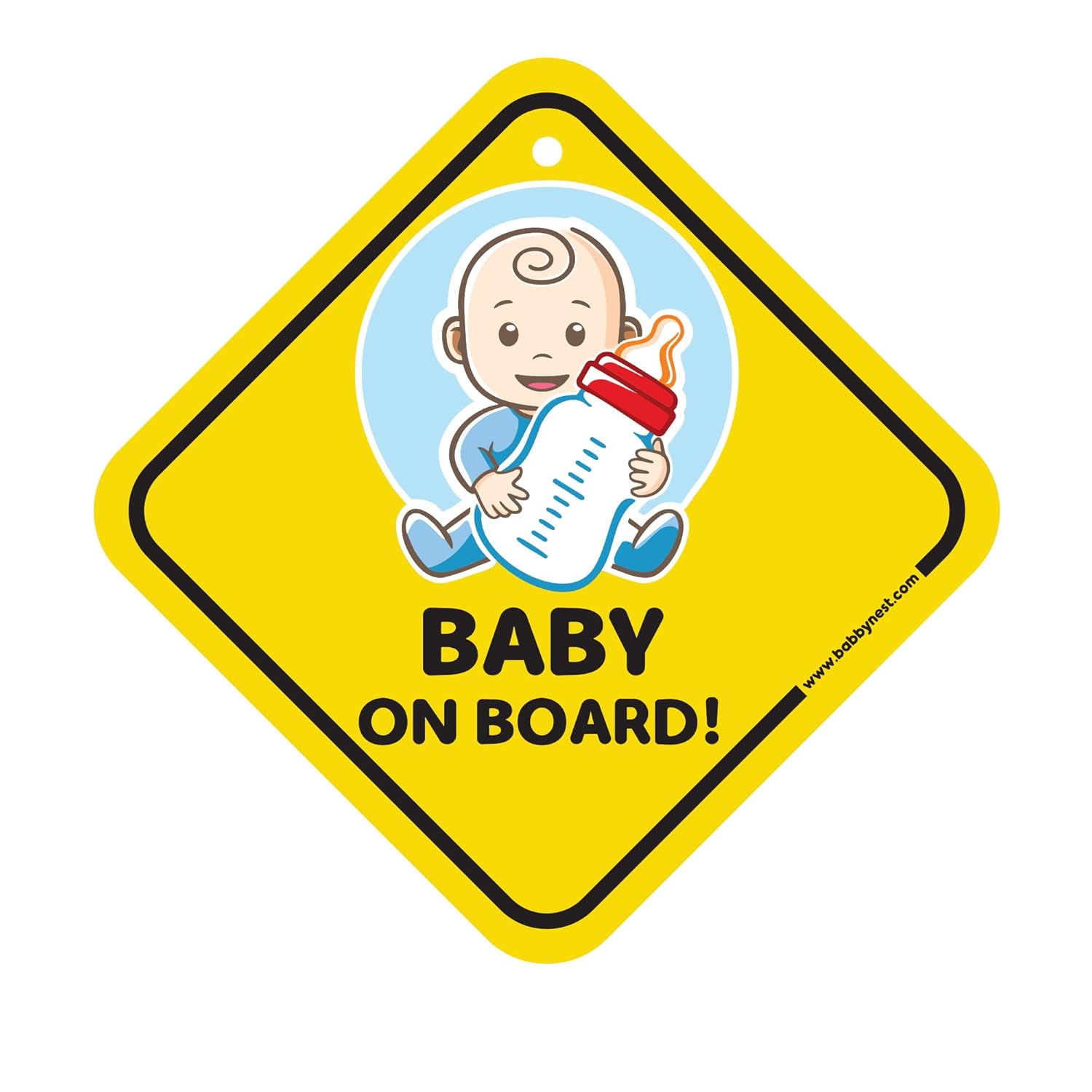 Baby on Board Car Safety Sign Board with Vaccum Suction Cups Removable ...