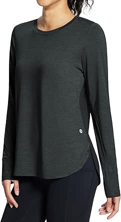 Amazon.com: baleaf Women's Long Sleeve Workout Tops Running Athletic Shirts Quick Dry UPF 50 ...