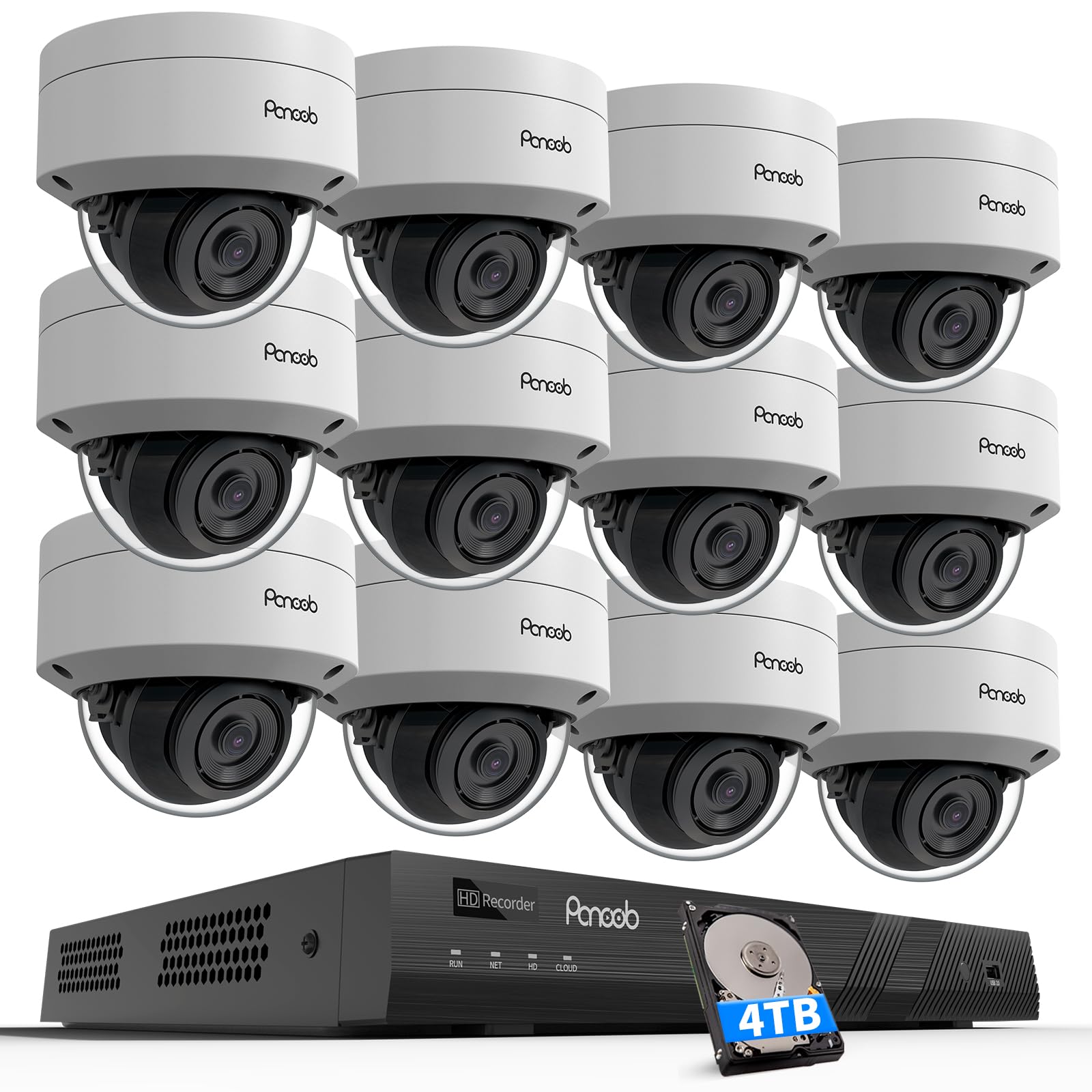 Amazon.com : PANOOB 16 Channel Security Camera System, 12x 8MP IK10 ...