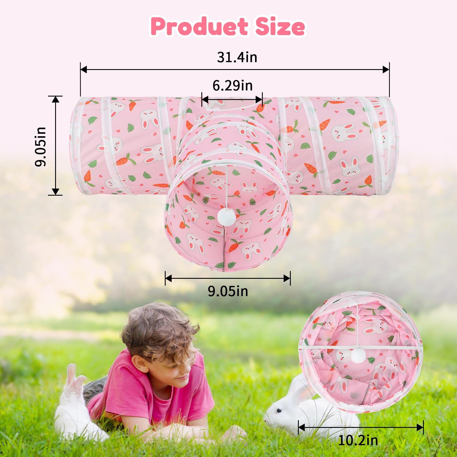 Snapklik.com : BWOGUE Bunny Tunnels & Tubes Collapsible 3 Way Bunny ...