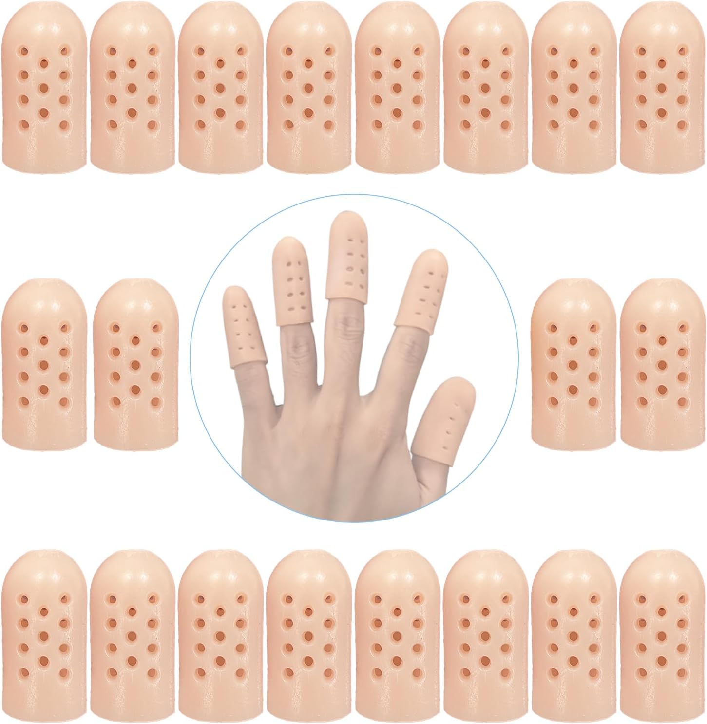 Amazon.com: Zxfuture 20 Pack Gel Finger Cots with Air Holes - Finger ...