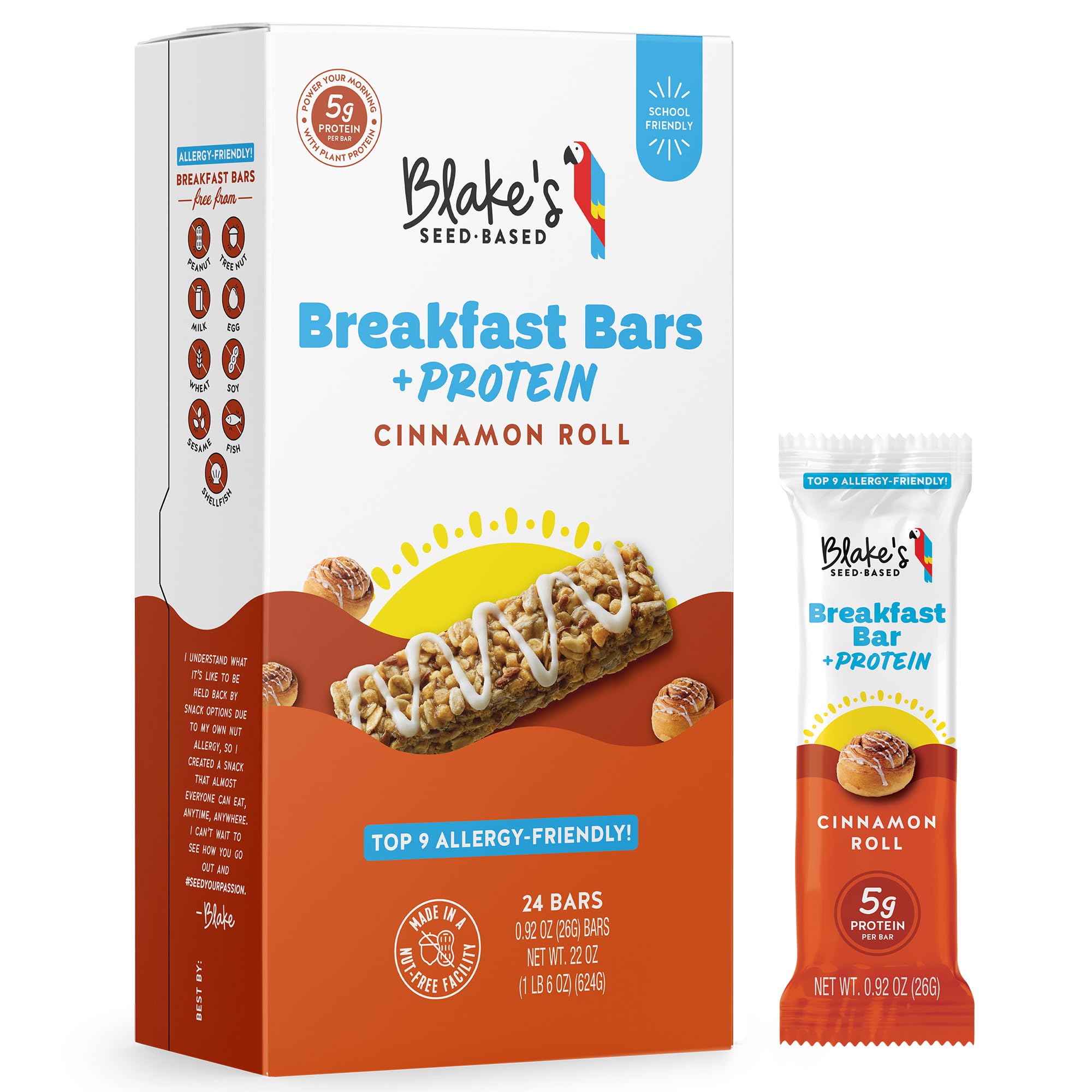 Amazon.com: Blake's Seed Based Breakfast Bars with Protein — Cinnamon ...