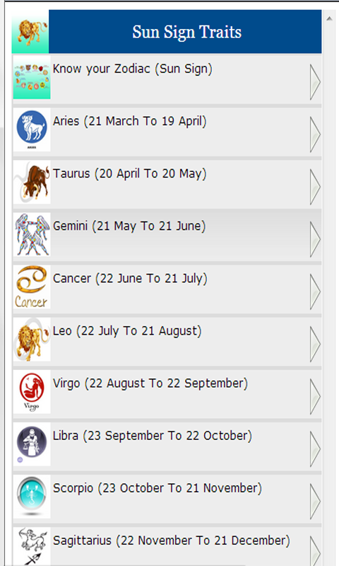Sun Sign Traits - App on Amazon Appstore
