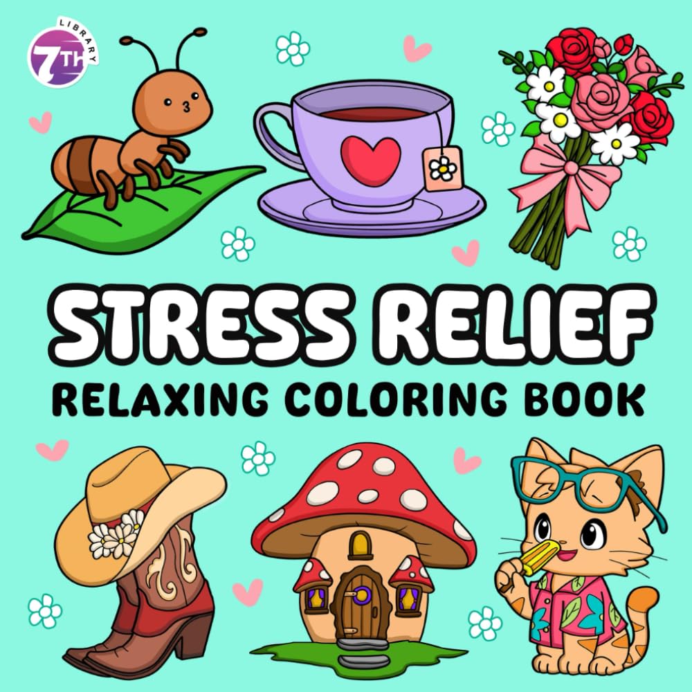 Amazon.com: Stress Relief: Relaxing Coloring Book for Adults and Teens ...