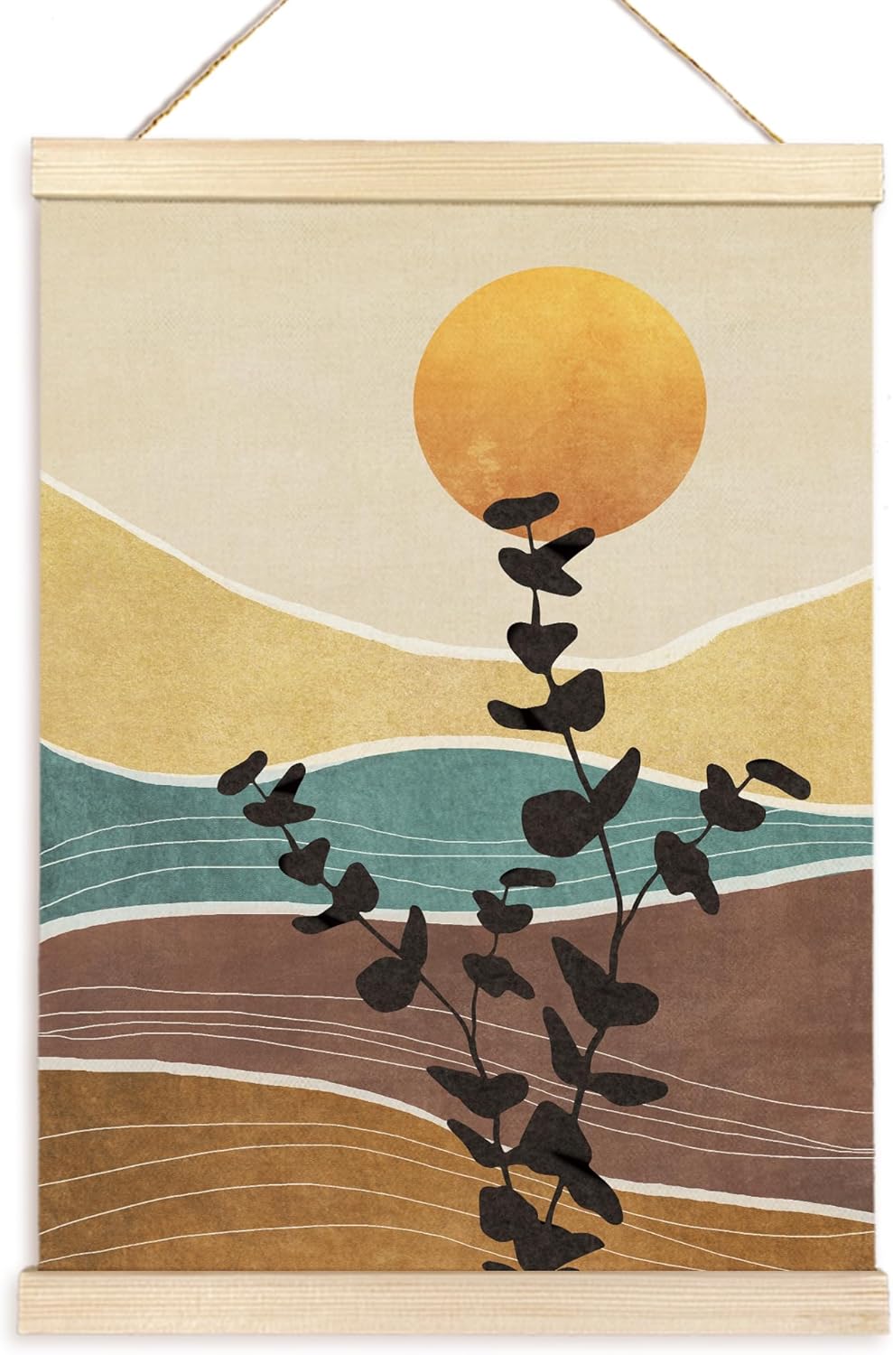 Amazon.com: TAEDIN Boho Sun Eucalyptus Poster Hanger Frame, Bohemian ...