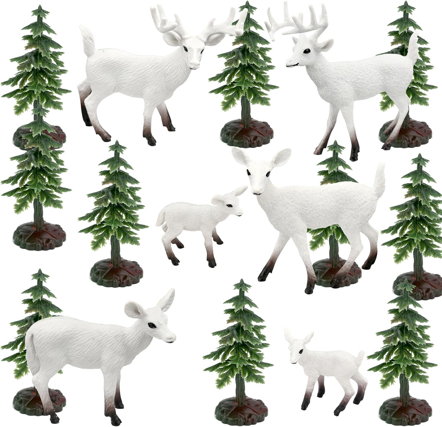 Bekecidi 16 Pezzi Scena del Villaggio di Natale, Albero di Natale in ...