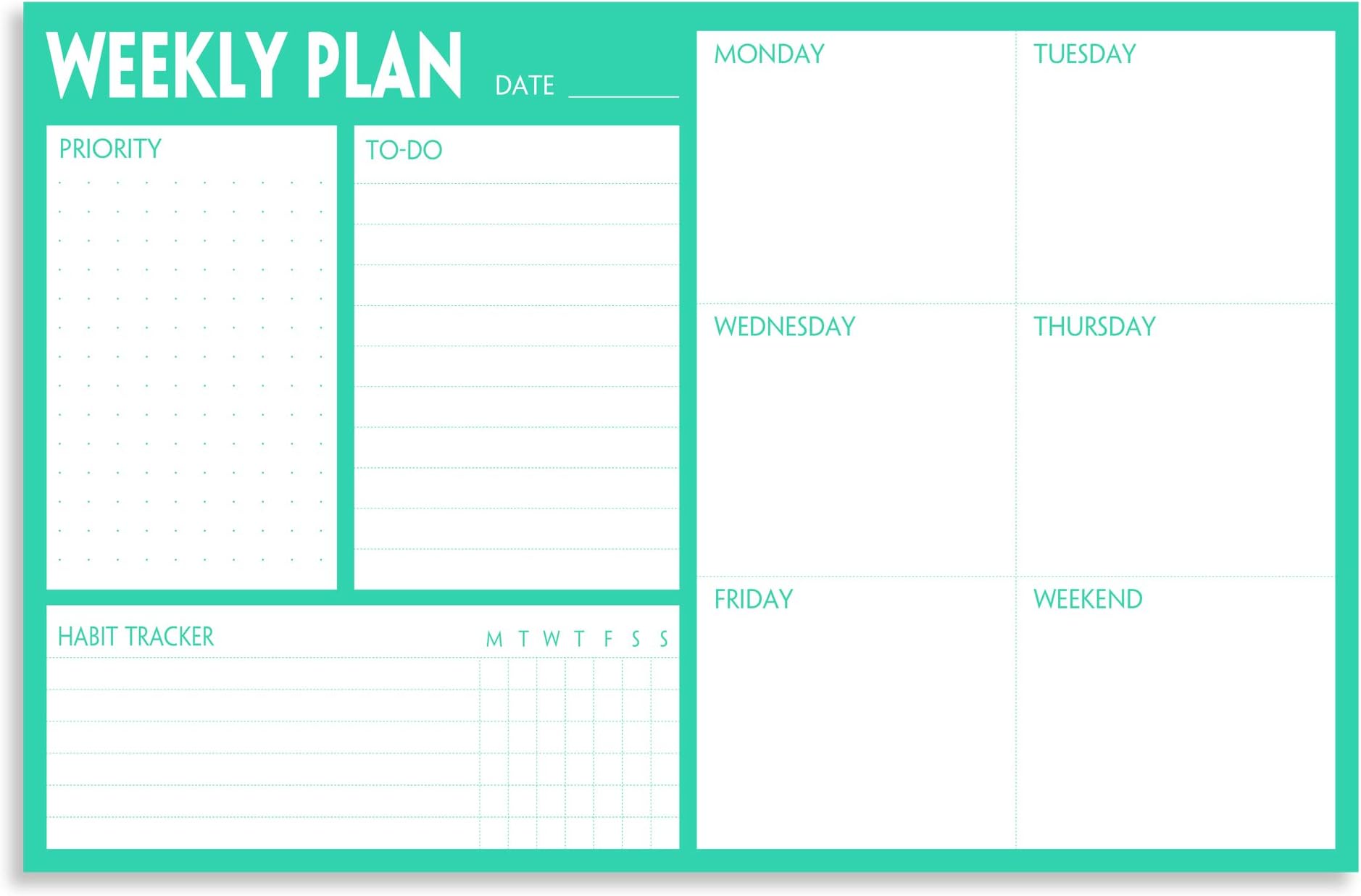 Weekly Planner Pad - Tear Off Desktop Planning Pad with Priority, to Do ...