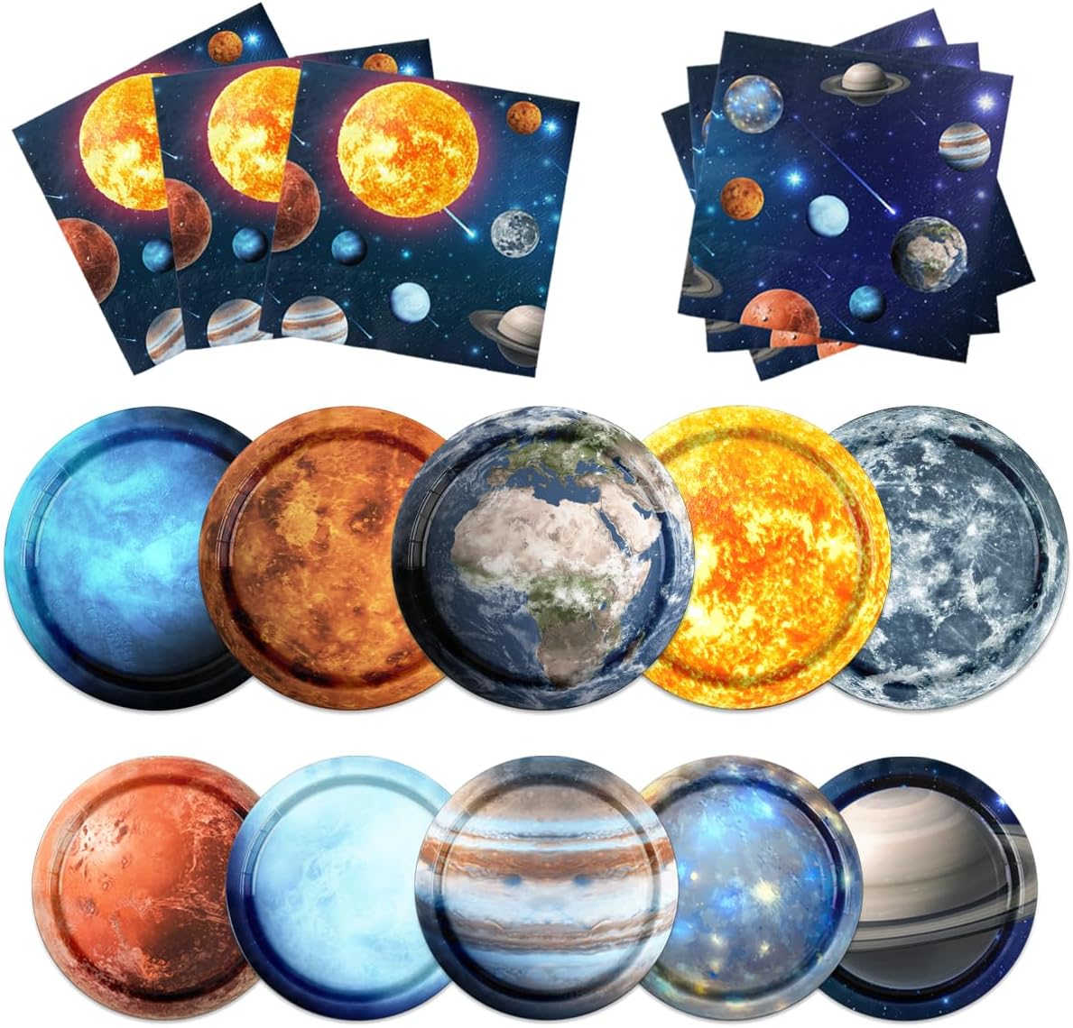 Amazon.com: UROINEPA Space Theme Party Decorations 100Pcs Galaxy Planet ...