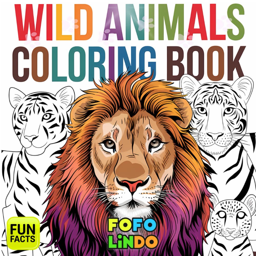Amazon.com: Wild Animals - Plus Facts, Coloring Book of Awesome Wild ...