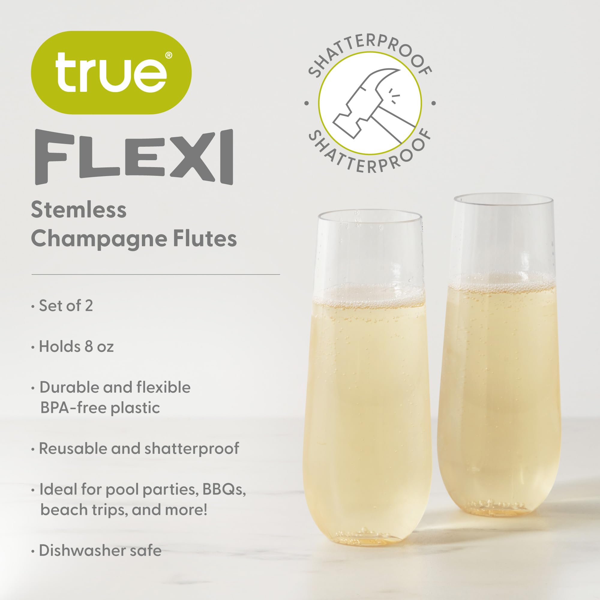 Snapklik.com : True Flexi Stemless Champagne Flutes, Shatterproof ...