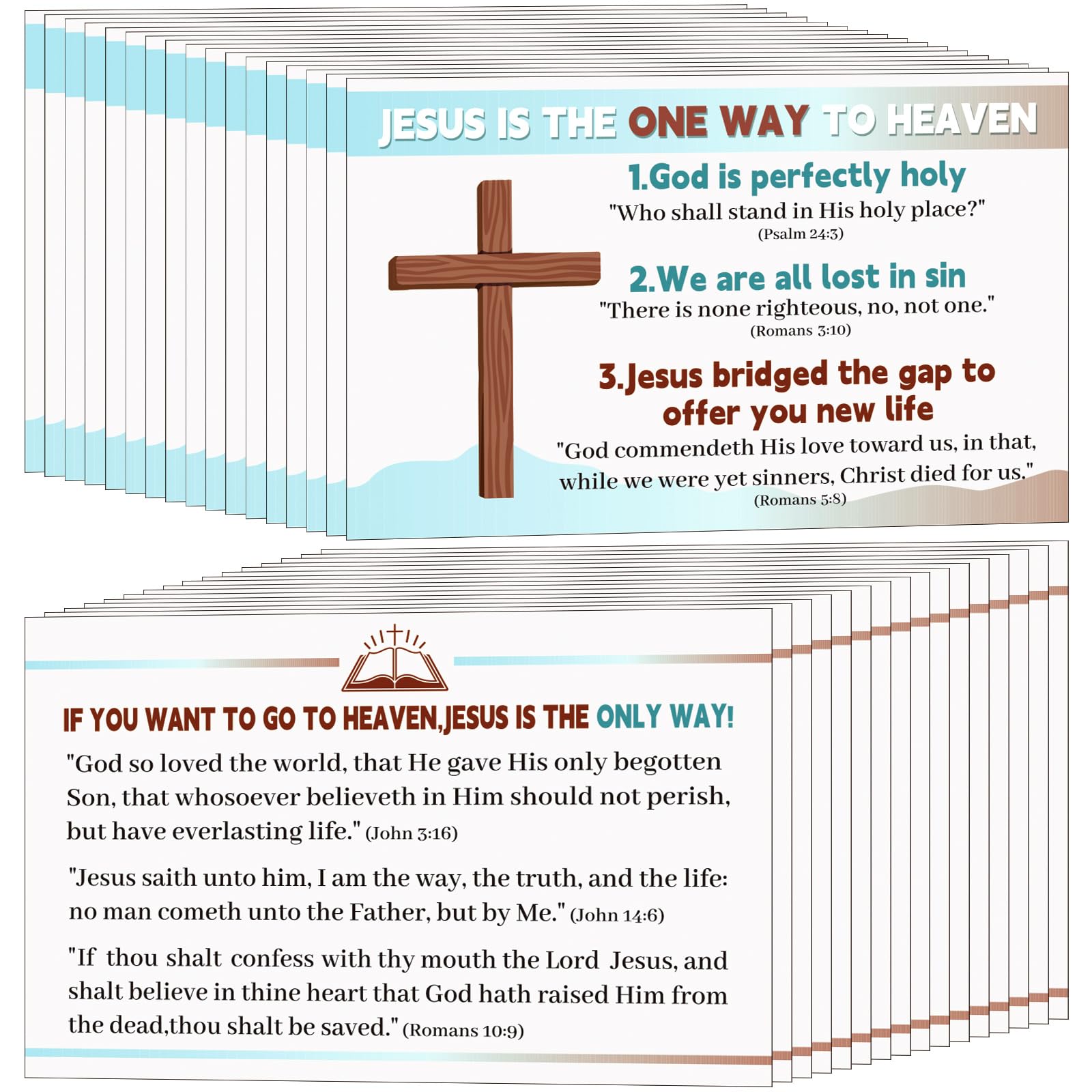 Amazon.com : Noveread 300 Pcs Gospel Tract Card Plan of Salvation Cards ...