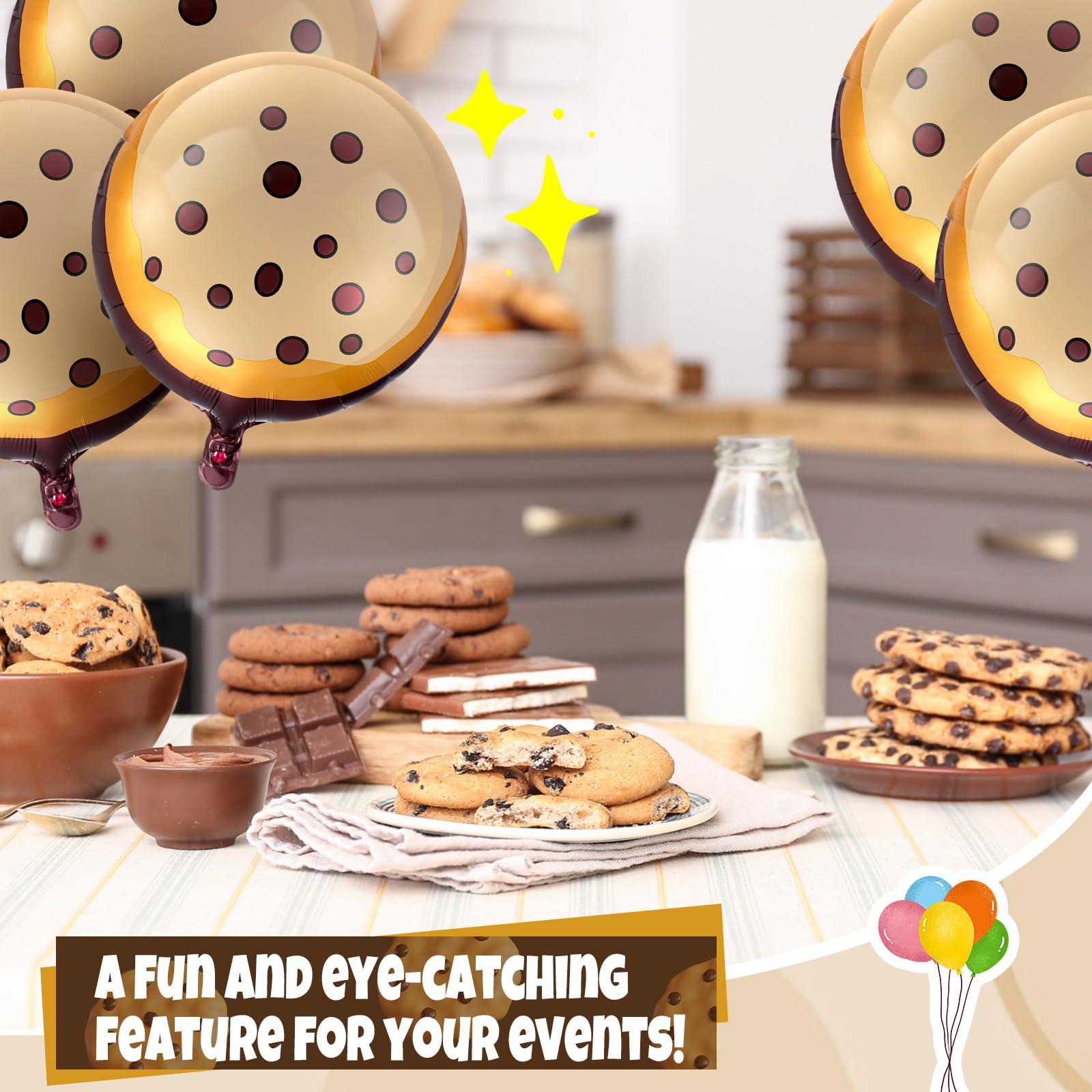 Snapklik.com : 12 Pcs 21 Inch Christmas Chocolate Chip Cookie Balloons ...