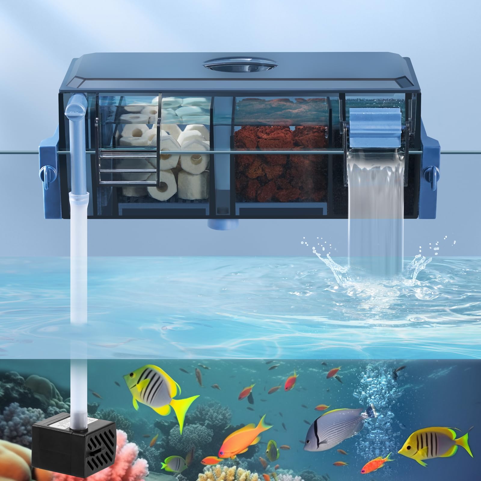 Snapklik.com : DXOPHIEX Multi-Layer Aquarium Filter 5-20 Gallon Fish ...
