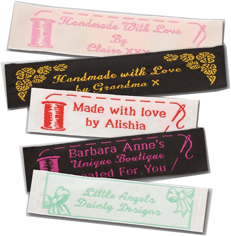 Amazon.com : Personalized 100% Woven Sewing Labels 1" Wide - Made by ...