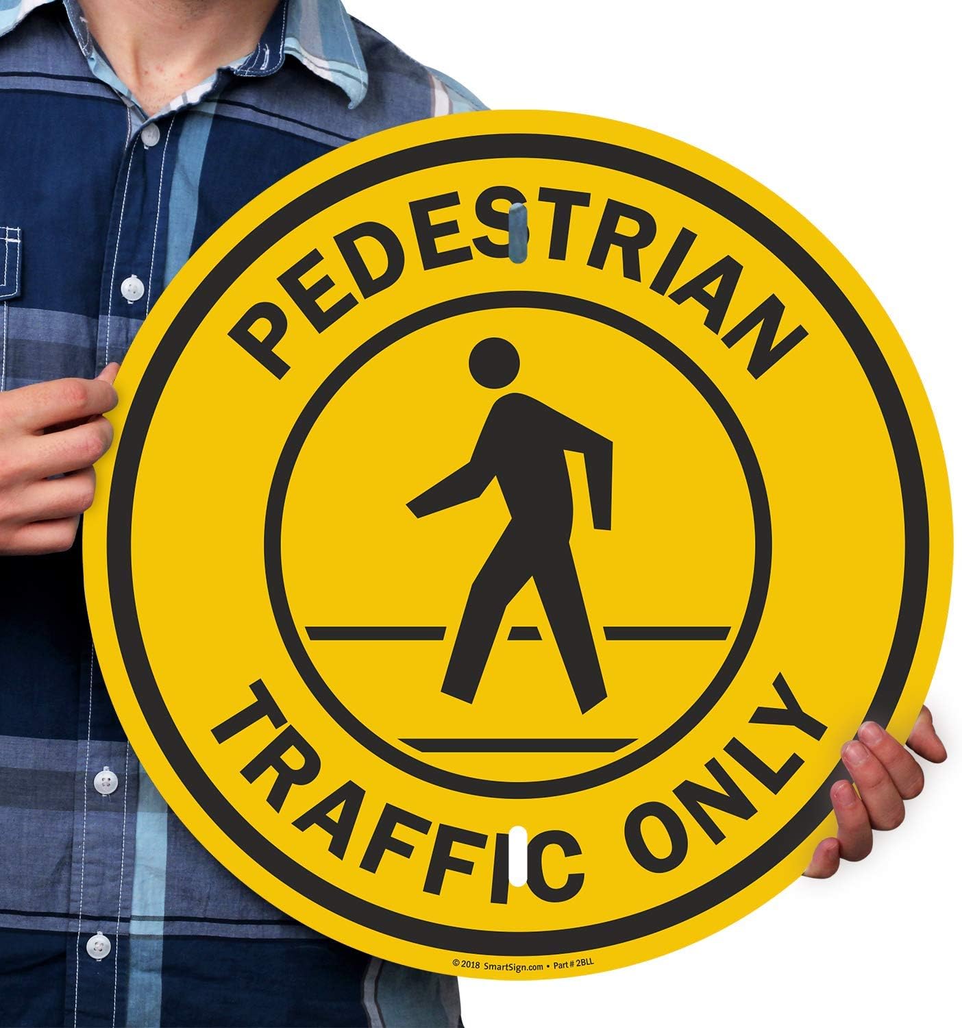 SmartSign Aluminum Sign, Legend "Pedestrian Traffic Only" with Graphic ...