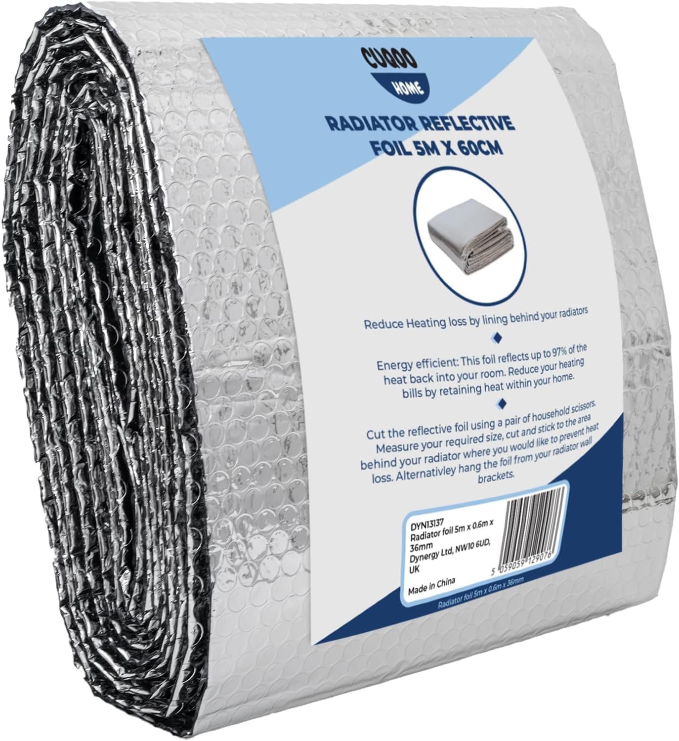 CUQOO Radiator Reflector Foil 5m x 60cm – 36mm Thick Radiator Reflector ...