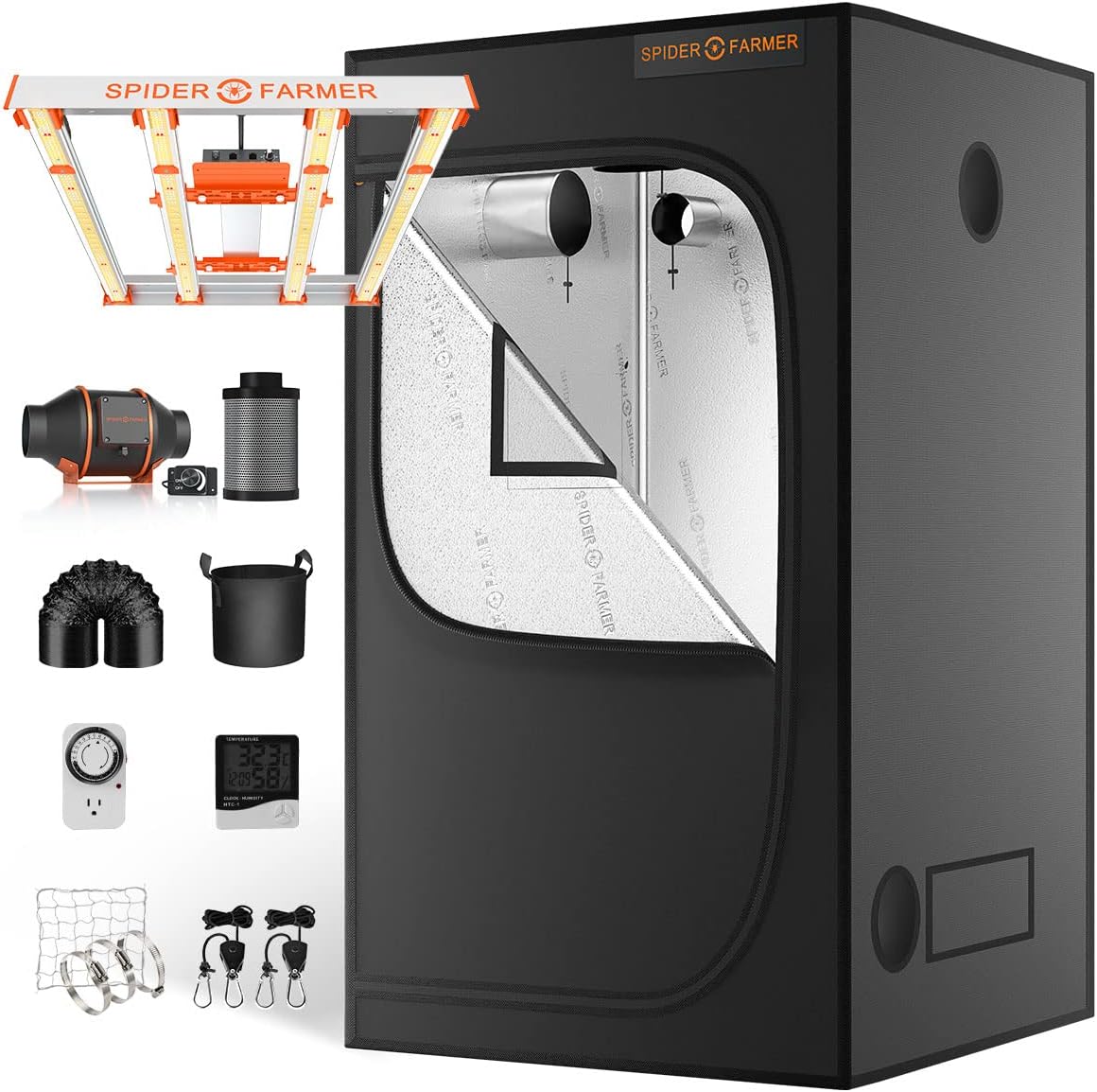 Amazon.com: Spider Farmer Grow Tent Kit Complete 3x3x6ft G3000 Bar ...