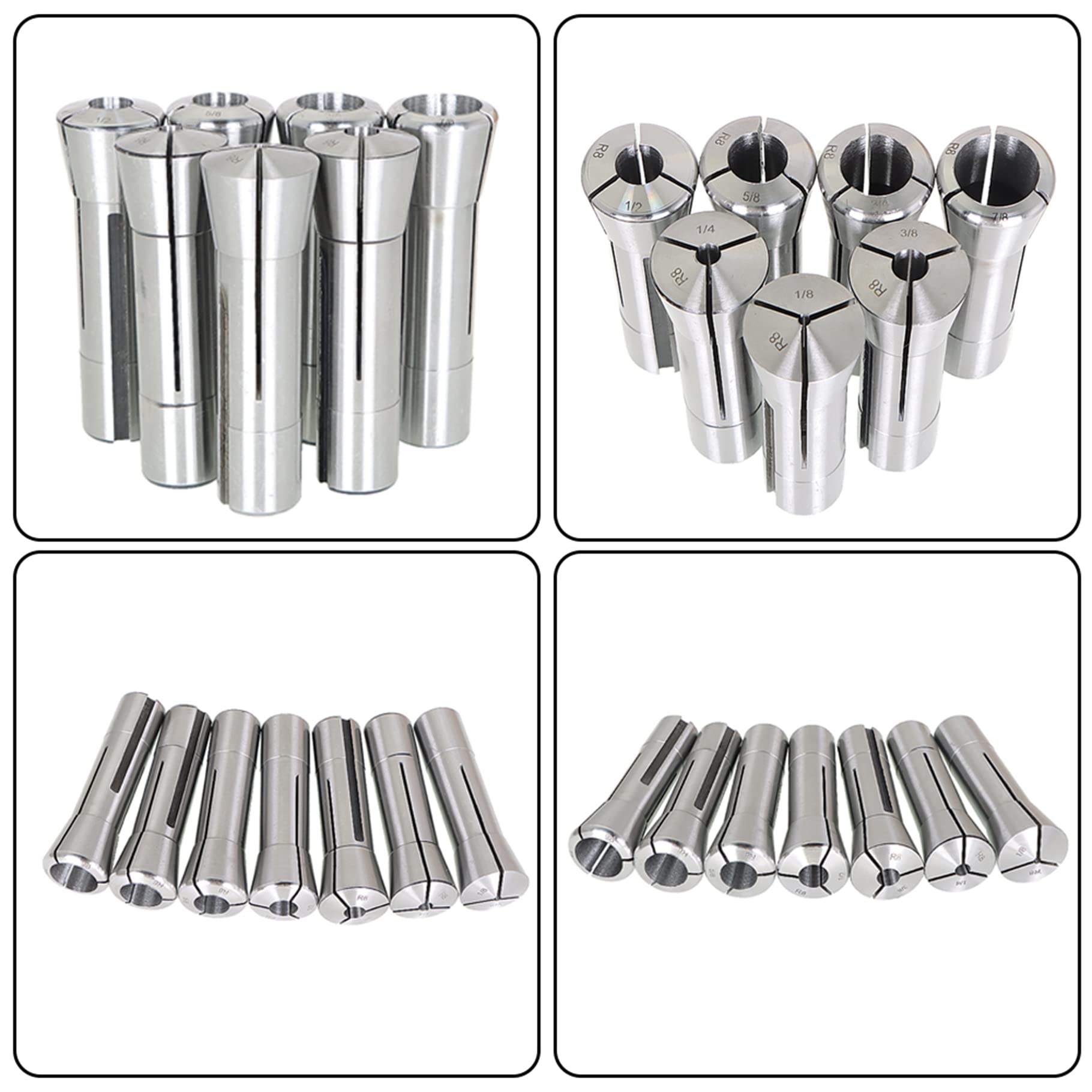 CNC Collet Set 13-Piece R8 Collet Set - 1/8