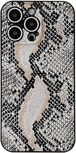 Amazon.com: Snakeskin Print Leather Phone Case Compatible with iPhone ...