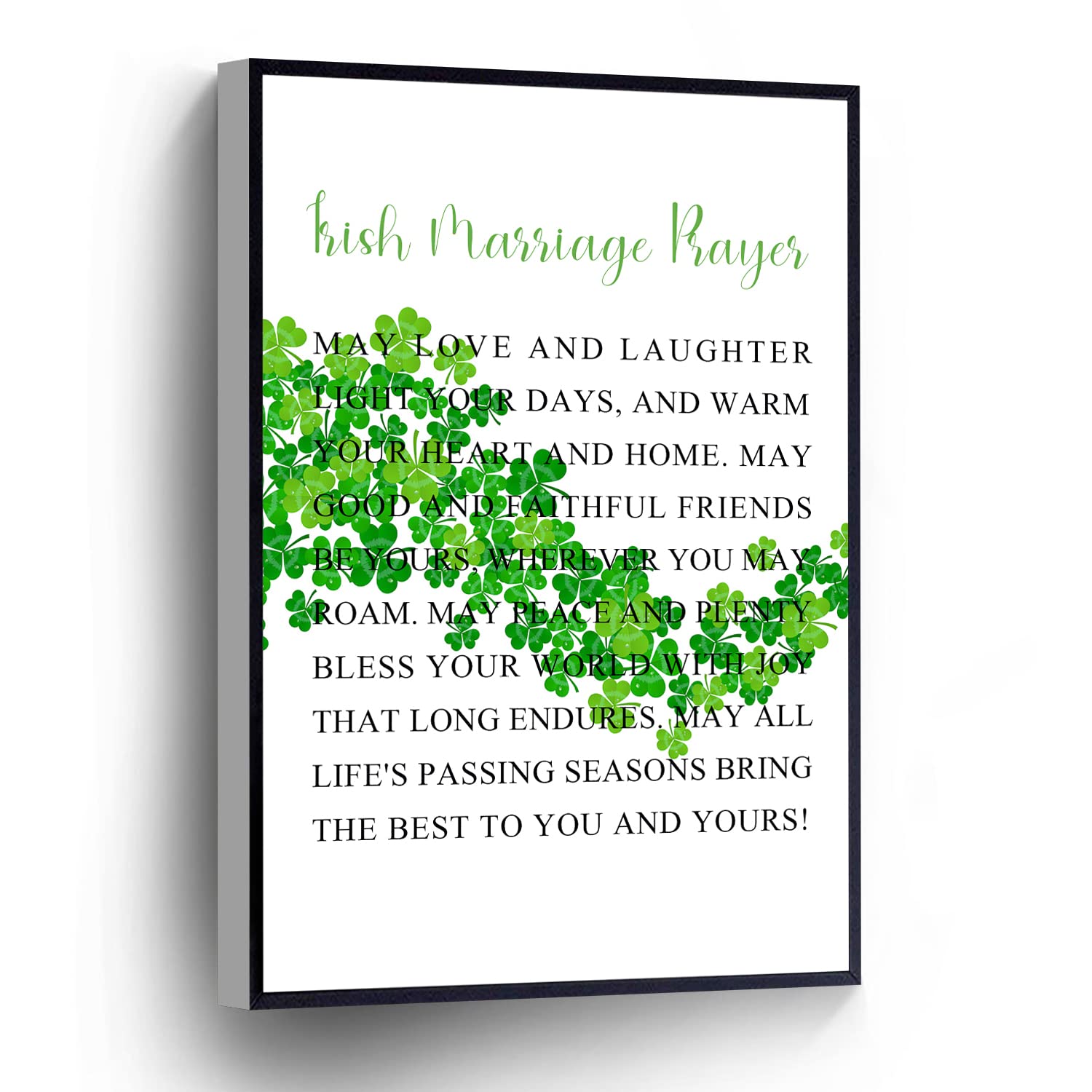 Amazon.com: PUCHYUCT Irish Marriage Blessing Canvas Wall Art Four-Leaf ...