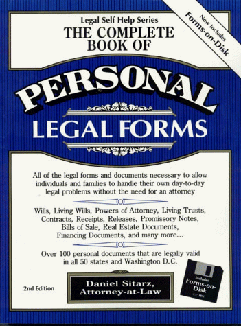 The Complete Book of Personal Legal Forms (3.5 IBM with book): Second ...