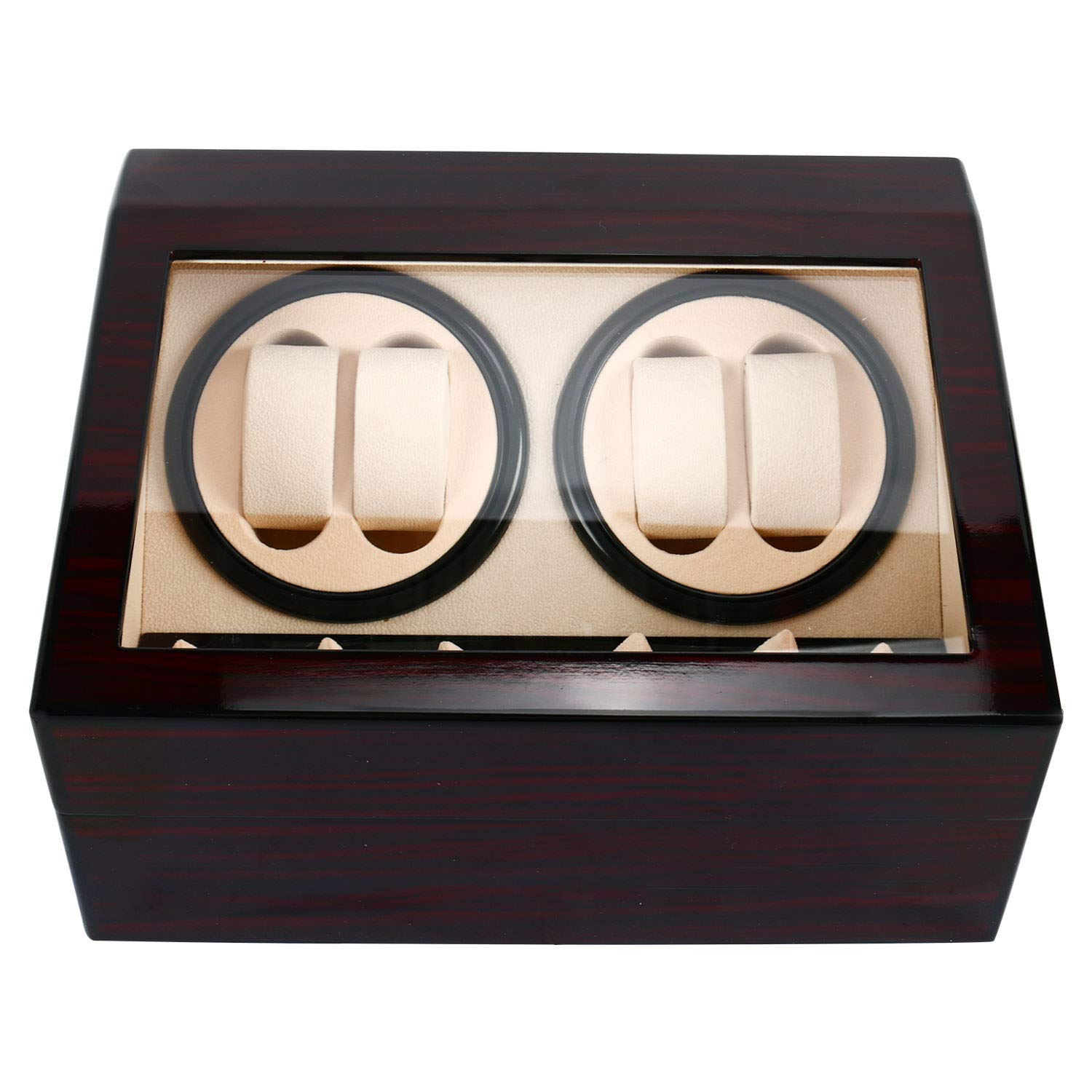 Snapklik.com : Luxury 4+6 Automatic Watch Winder Deluxe Wooden Dual ...
