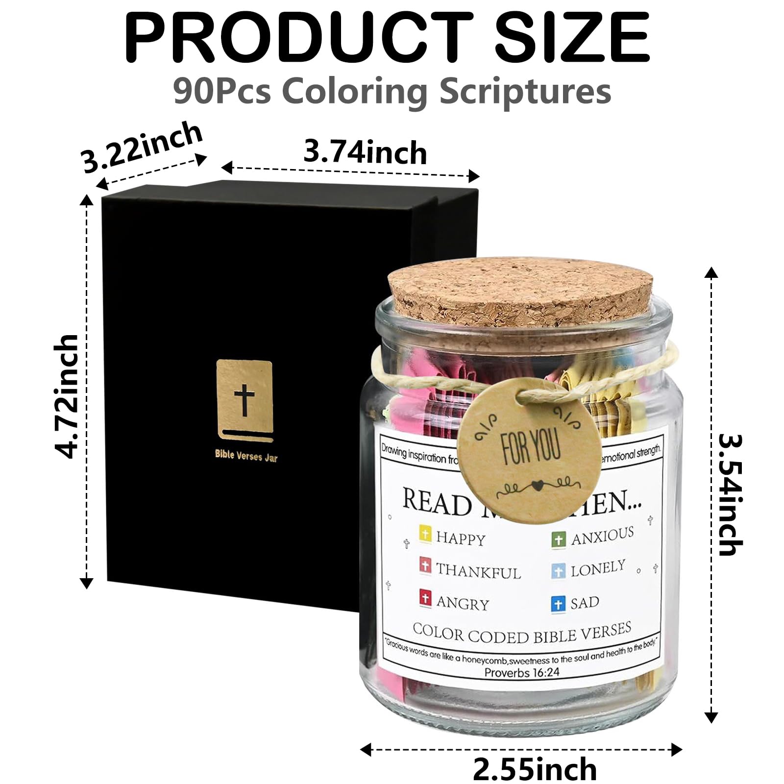 Bible Verse Jar with 90 Coloring Scriptures, The Hope Jar Bible Verses ...