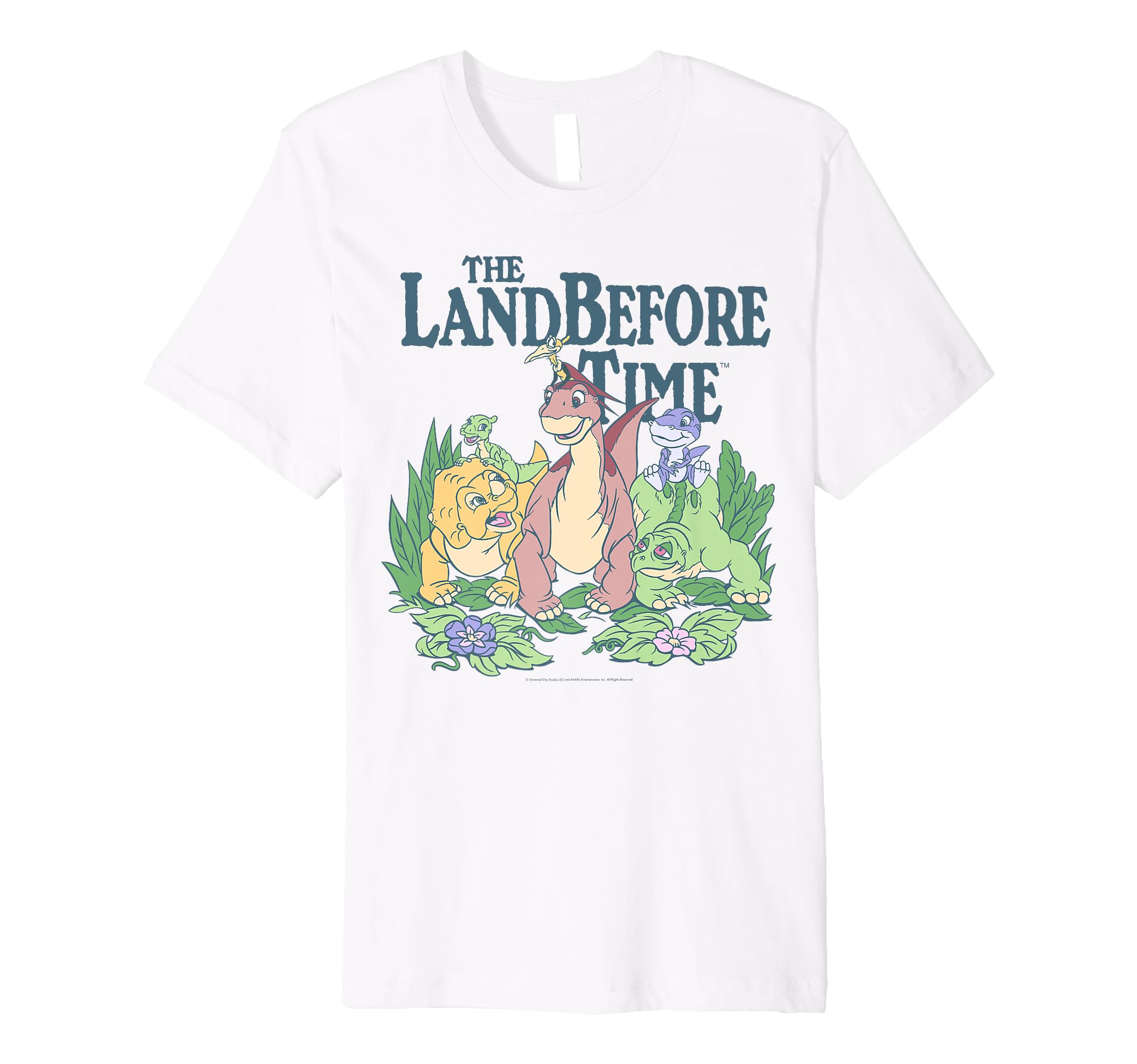 Amazon.com: Land Before Time Pastel Dinosaur Friends Premium T-Shirt ...