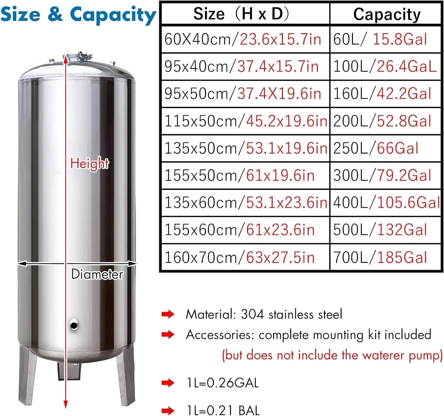 Pressurized Water Tank Water Stainless Steel Storage Botswana | Ubuy