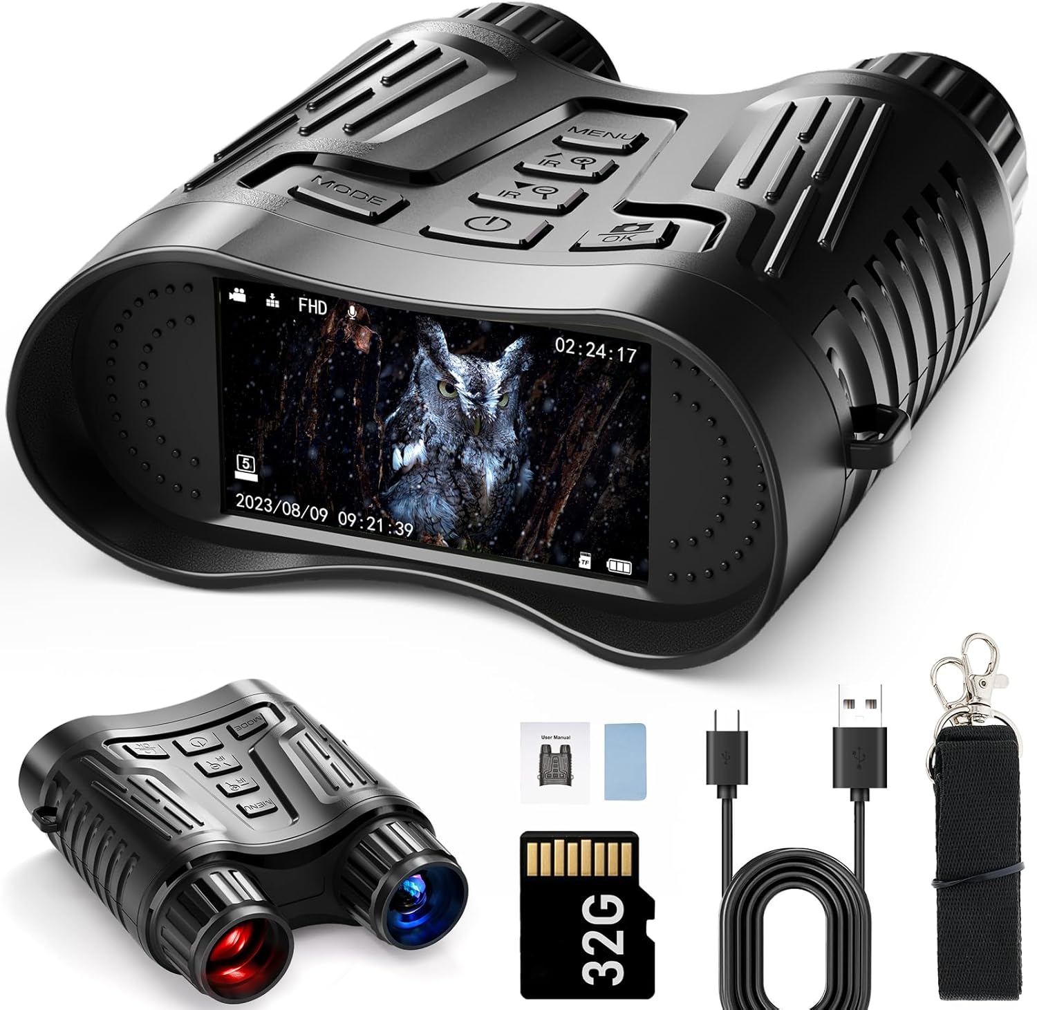 Amazon.com: Night Vision Goggles, Grathia 4K Rechargeable Infrared ...