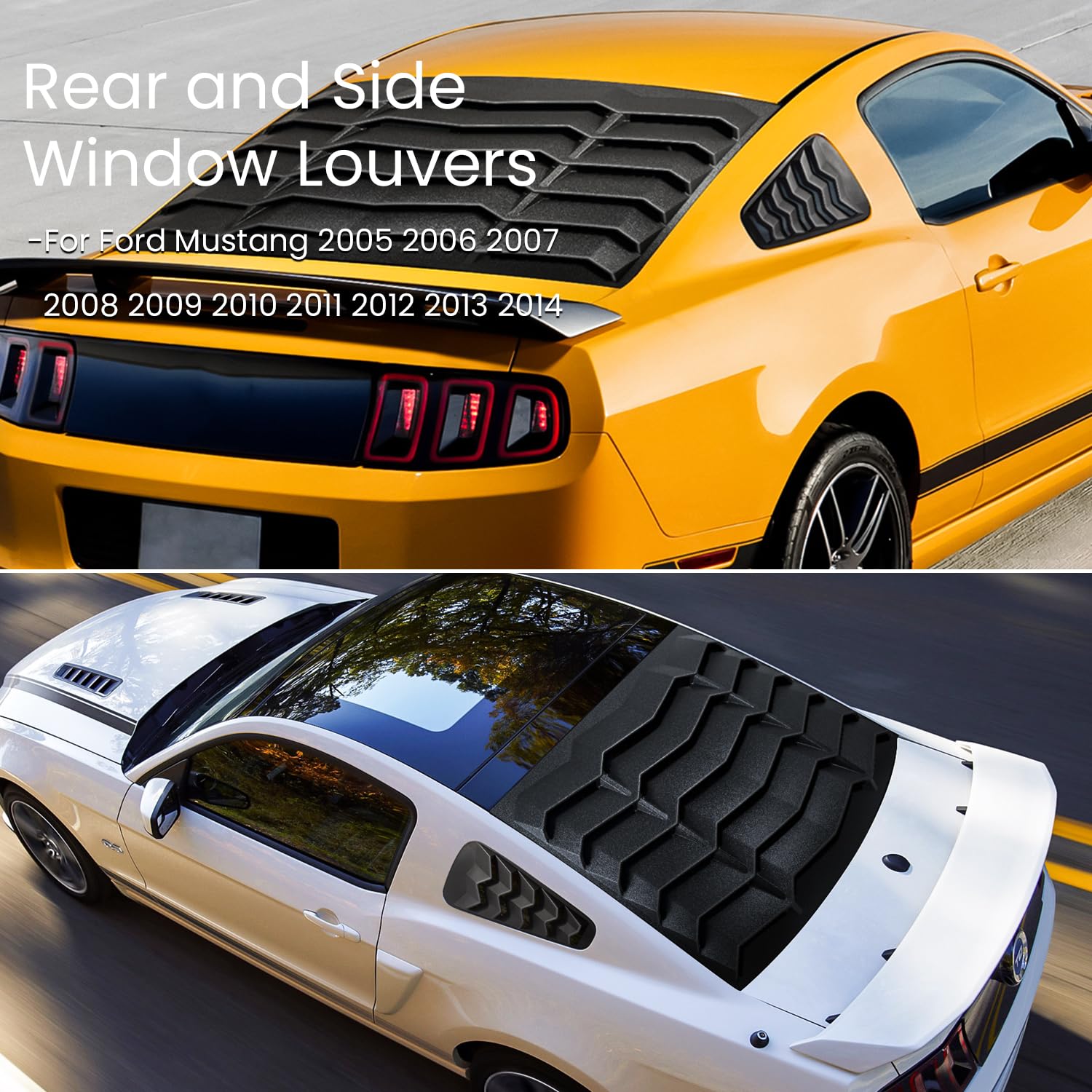 Snapklik.com : Window Louvers Rear And Side For Ford Mustang 2005-2014 ...