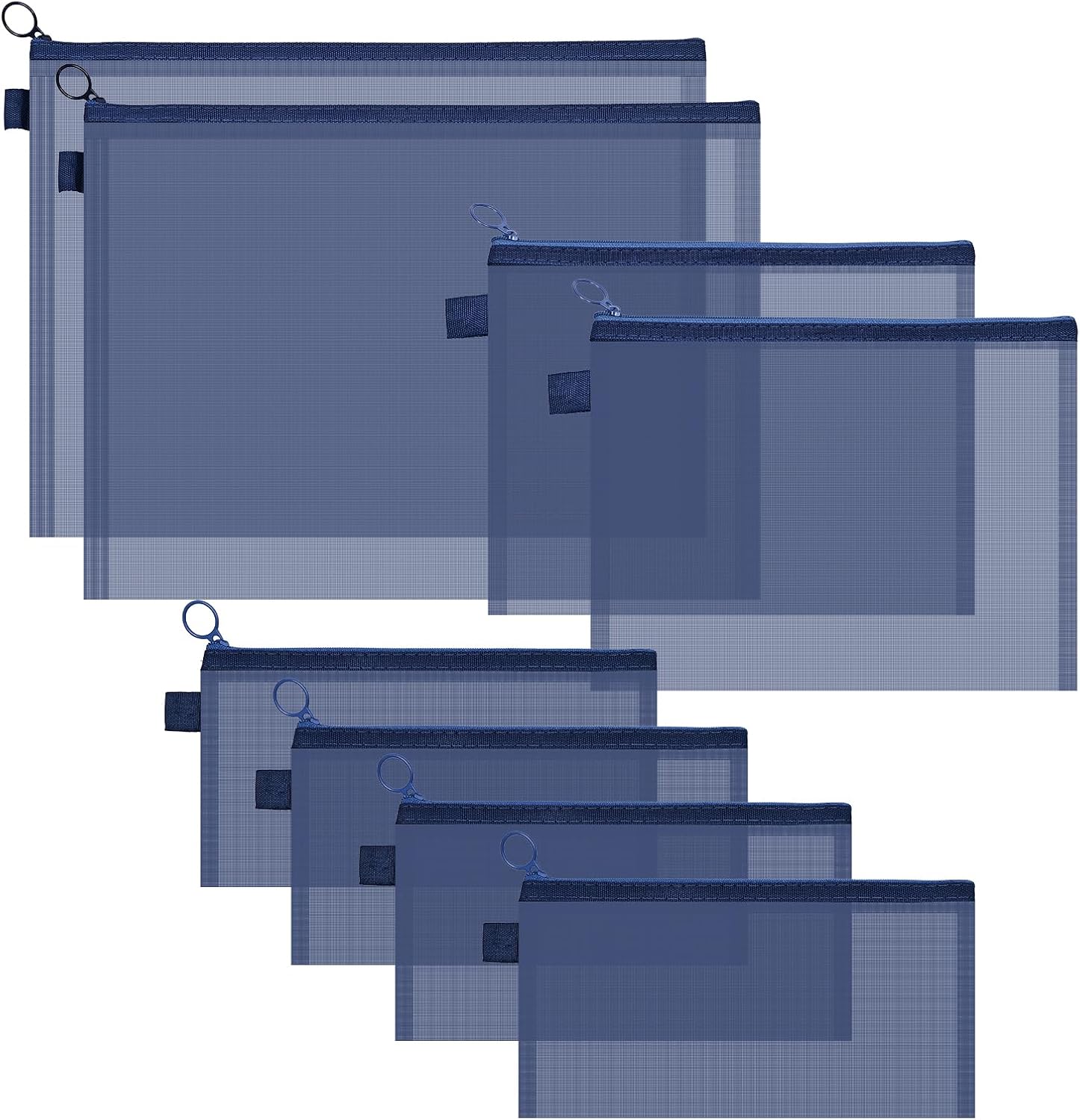 Amazon.com : Valtiner 8Pcs Mesh Zipper Pouch Bags, Large Nylon Mesh ...