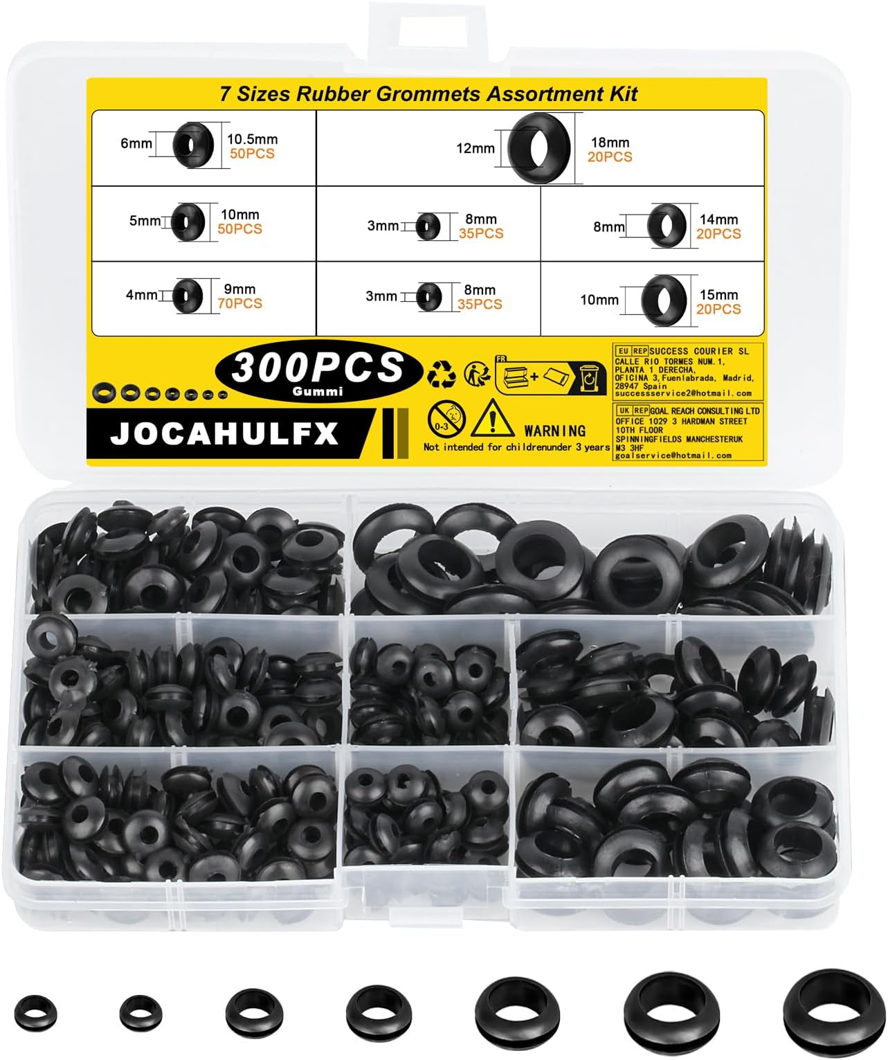 215 Pcs Rubber Grommets for Holes, Grommets, Grommet Kit, Rubber ...