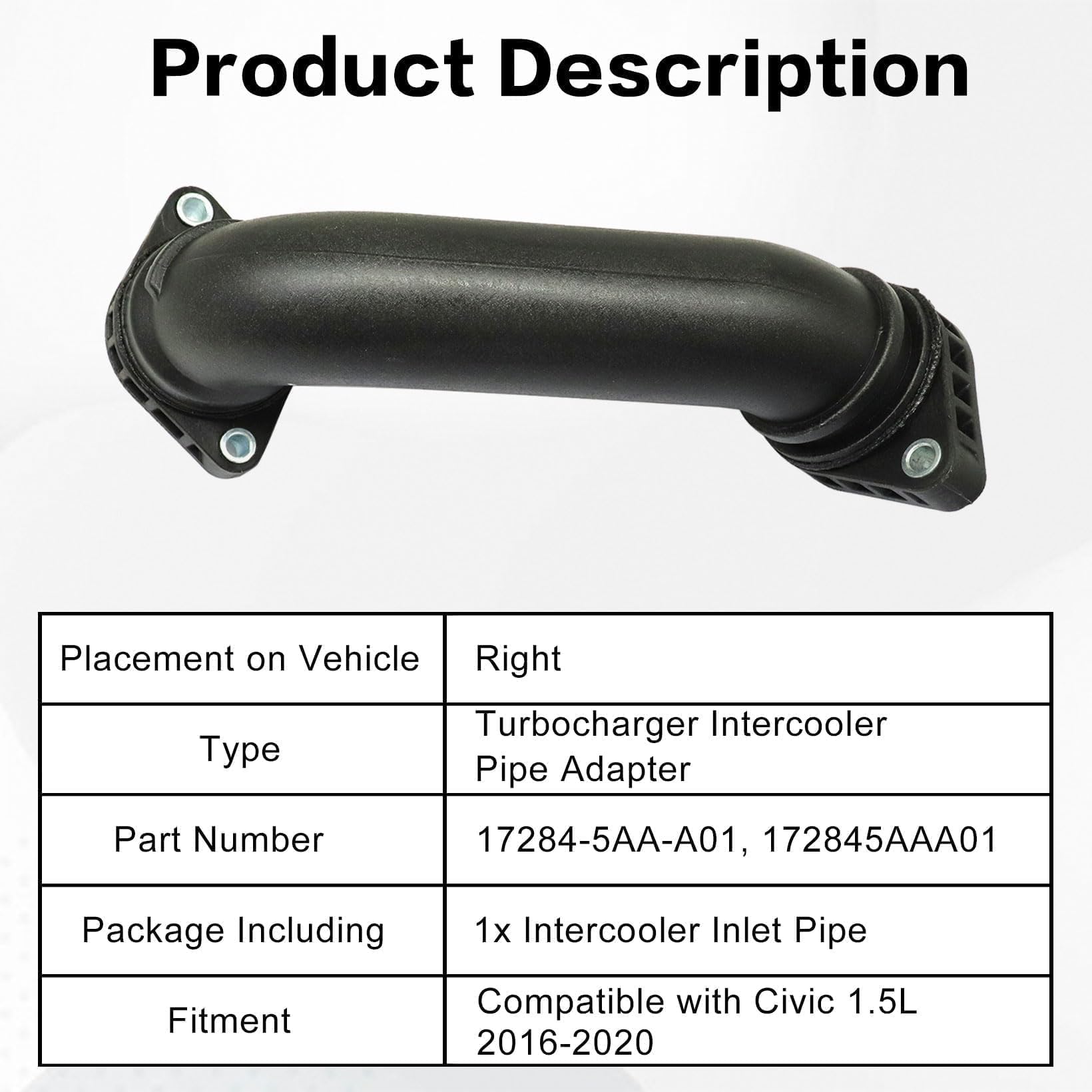 Snapklik.com : Turbocharger Intercooler Inlet Pipe Tube, Fit For Honda ...