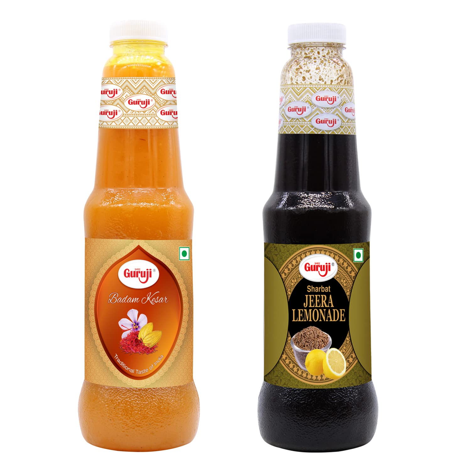 Shree Guruji Badam Kesar Dry Fruit Sharbat & Jeera Lemonade Sharbat ...