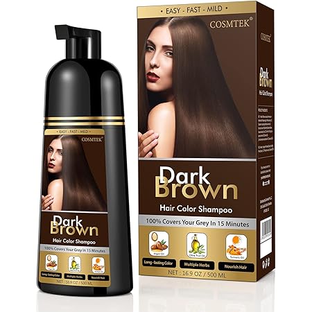 Amazon.com : Ivnil Dark Brown Hair Dye Shampoo Herbal Hair Color ...