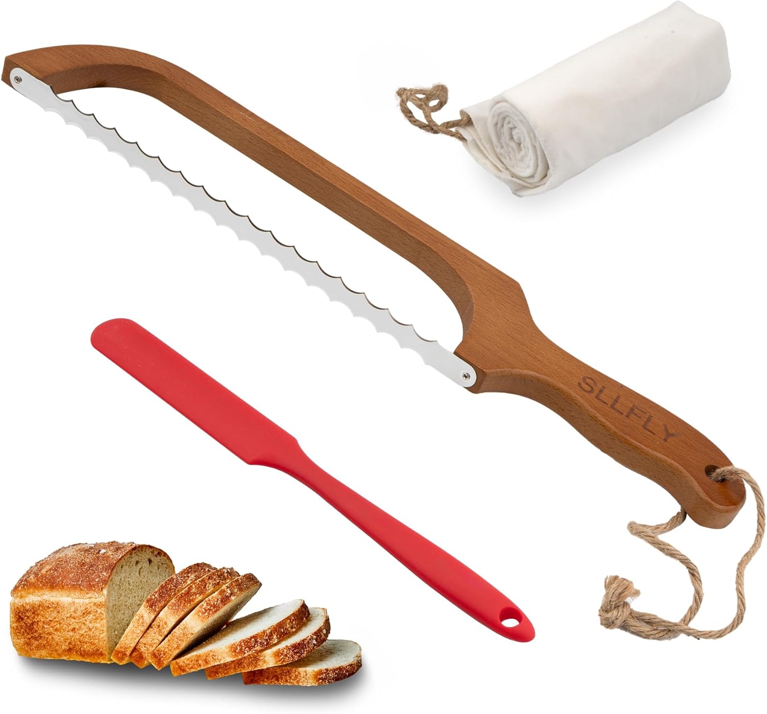 Amazon.com: SLLFLY Bread bow Knife for Homemade and Silicone Spurtle ...